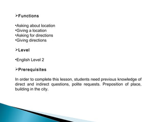 Asking for and giving directions Luis Pérez | PPT
