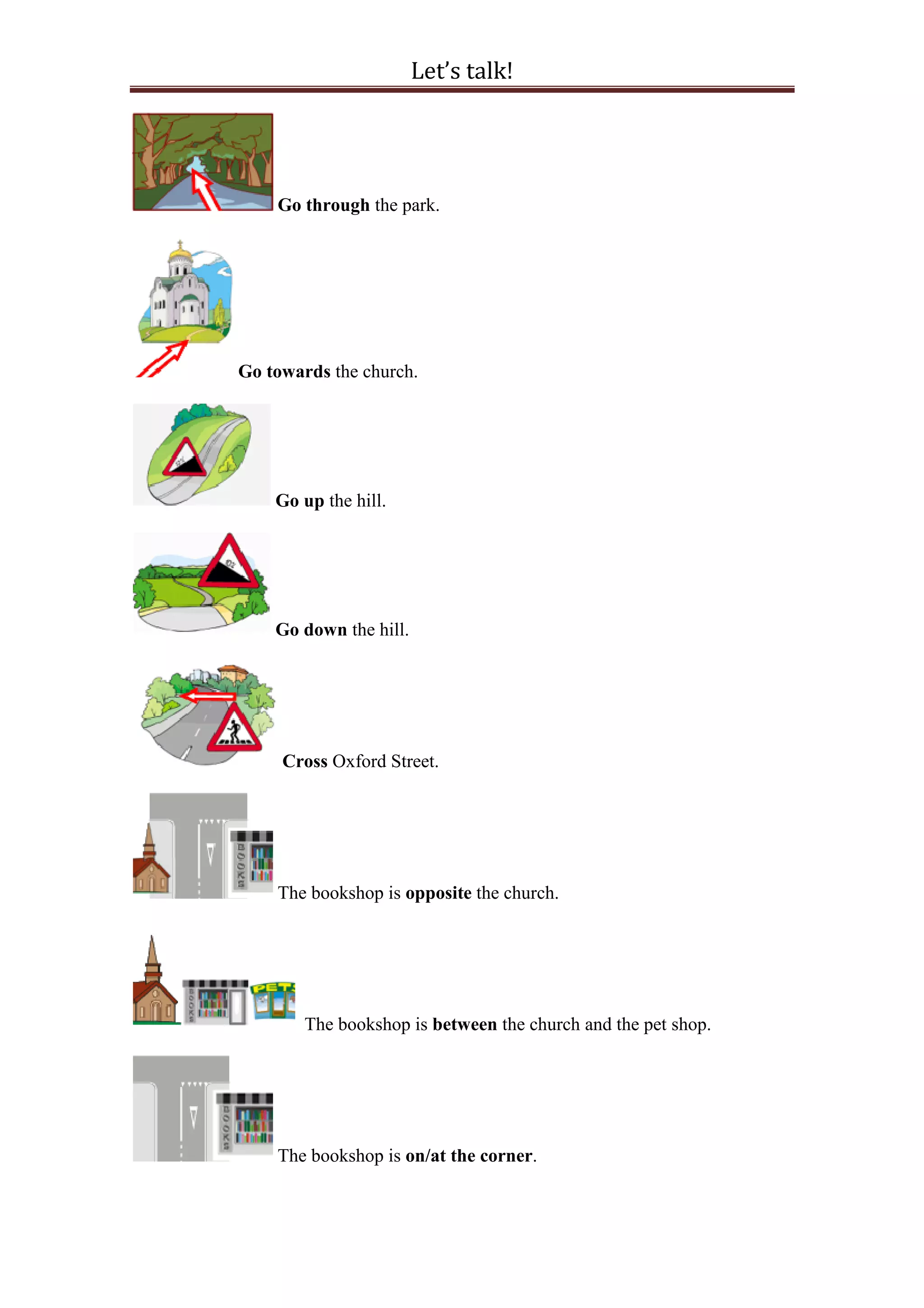 Asking For And Giving Directions Vocabulary | PDF