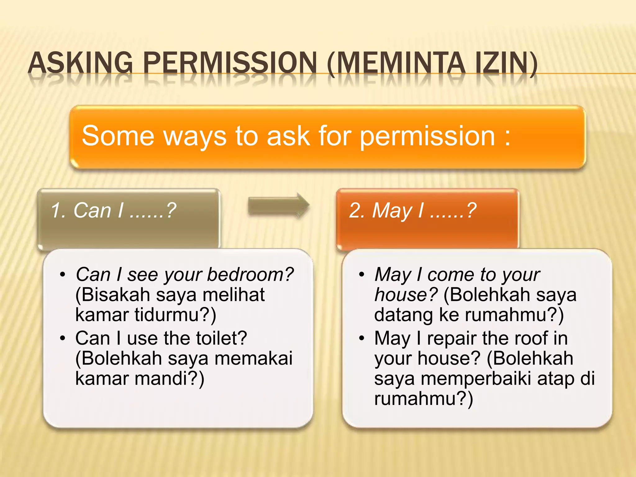 Asking for and giving permission | PPT