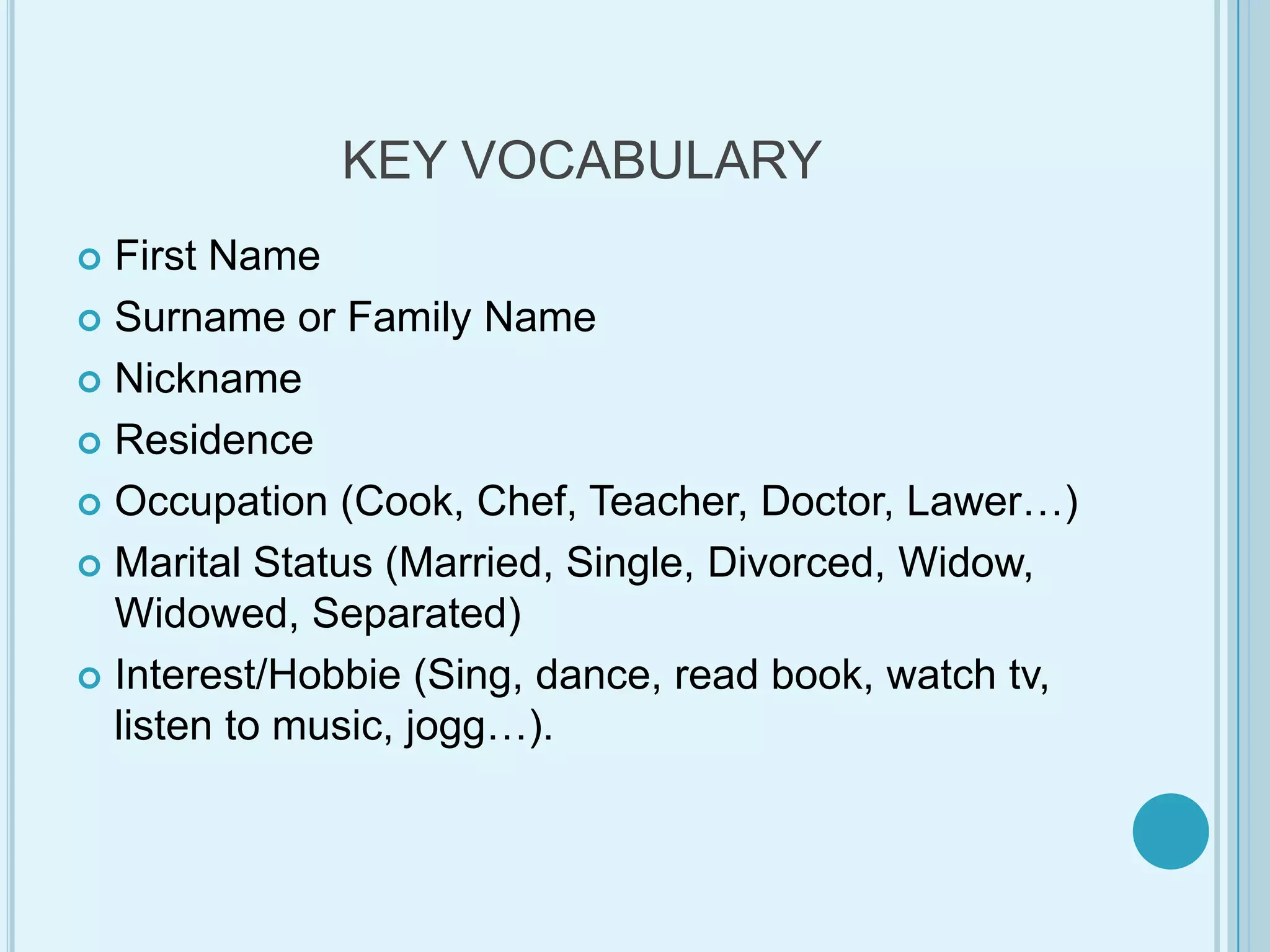 Asking for and giving personal information | PPTX
