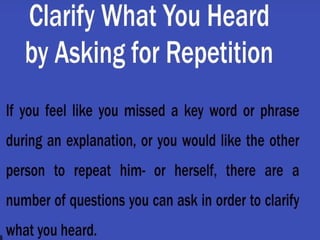 Asking for clarification in English for non English speakers | PPT