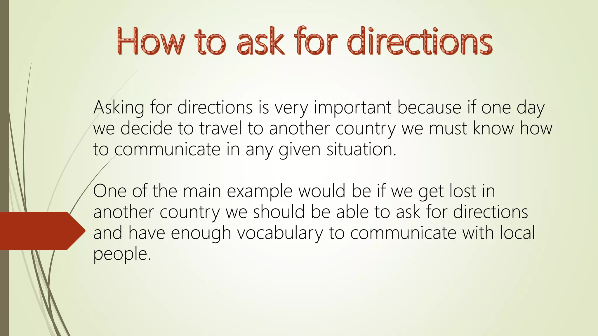 Asking for directions | PPT | Free Download