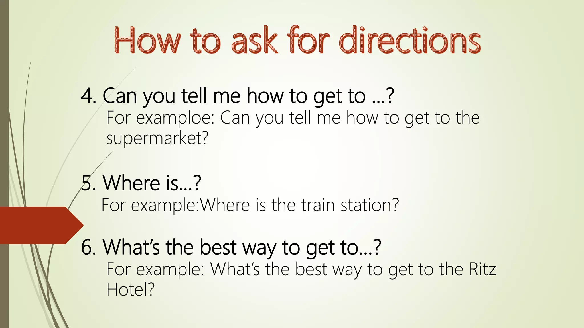 Asking for directions | PPT