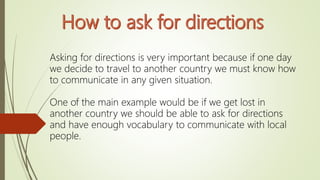 Asking for directions | PPT | Free Download