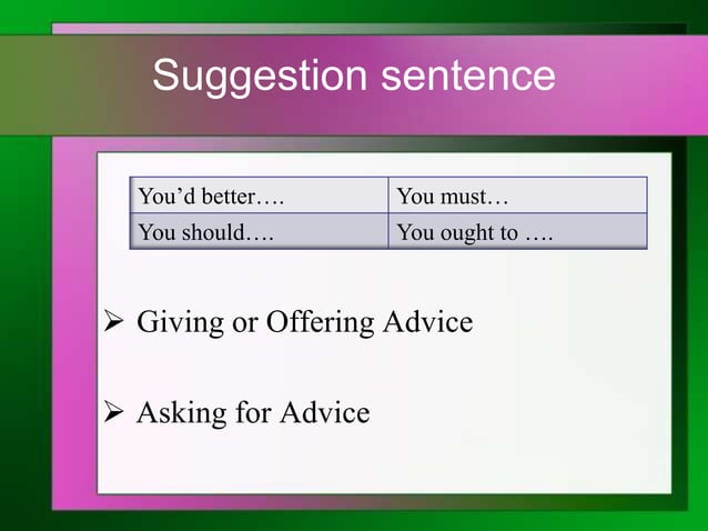 Asking for giving suggestion and advice | PPTX | Educational Assessment ...