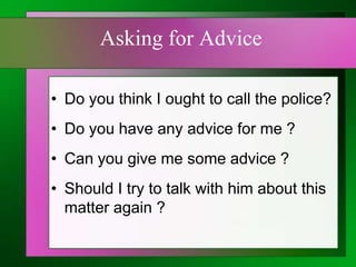 Asking for giving suggestion and advice | PPTX