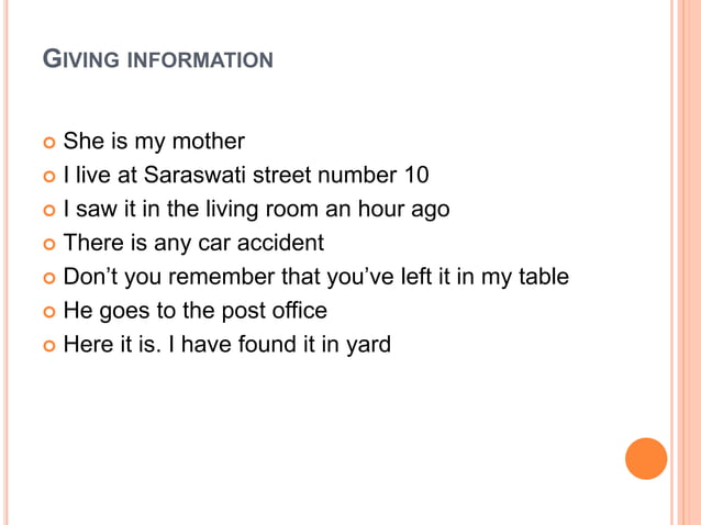 Asking for information and giving information | PPTX | Music ...