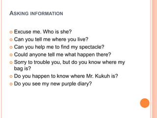 Giving Information