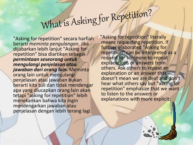 Asking for repetition | PPTX