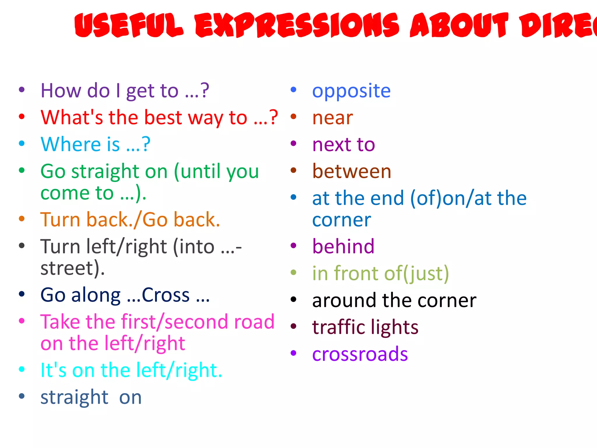 Asking giving directions | PPT