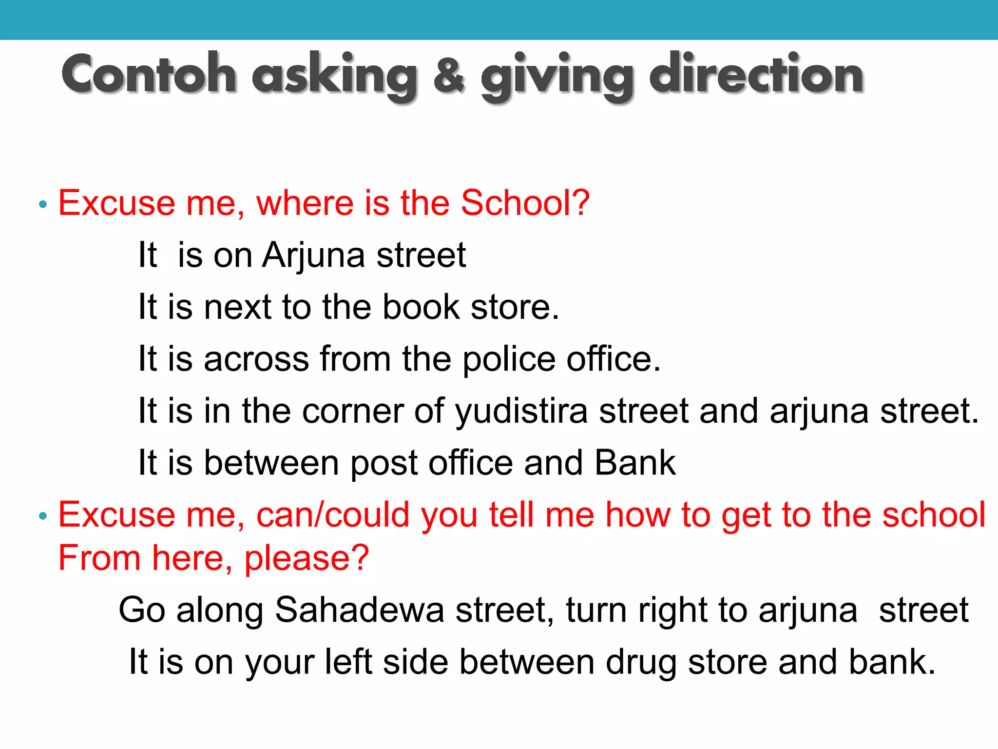 Cara mudah belajar Asking & Giving Direction | PPTX