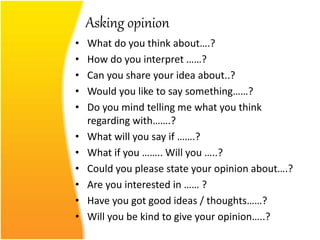 Asking & giving opinion | PPTX