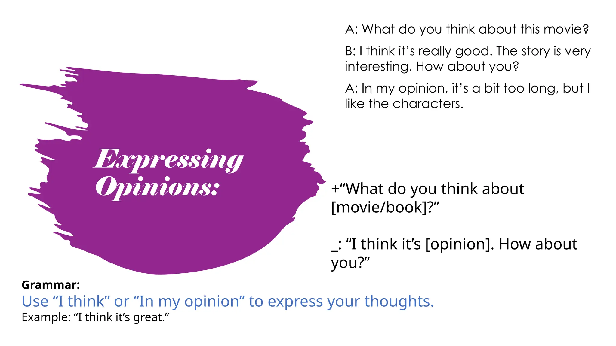 Asking opinions, giving opinions, esl class.pptx