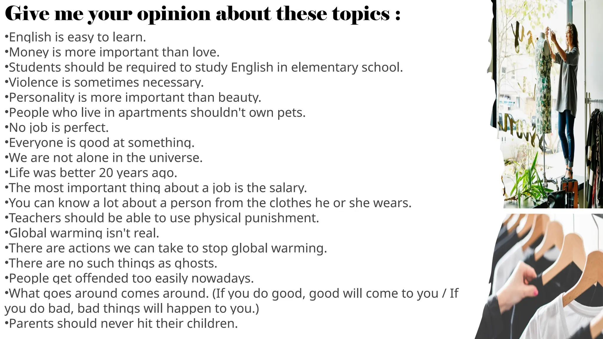 Asking opinions, giving opinions, esl class.pptx