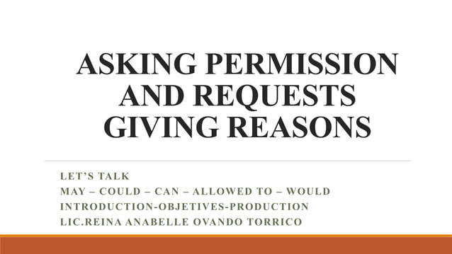 INGLES III - Asking Permission and Requests | PPT