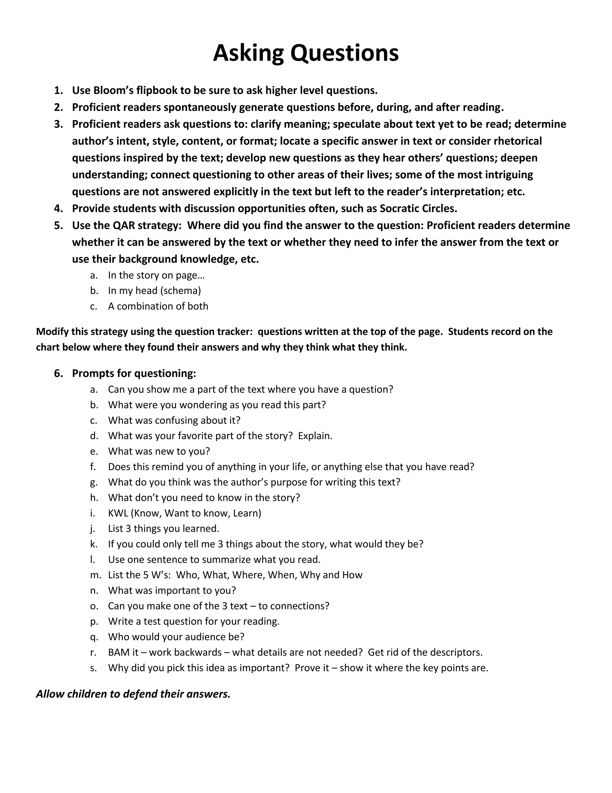 Asking questions | DOCX