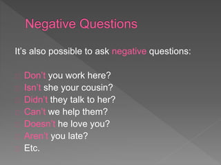 Asking Questions in English | PPTX