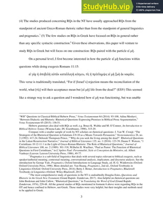 Asking Questions In Greek - Use Of In Rhetorical Questions | PDF