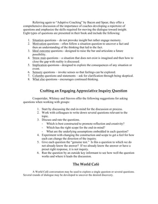 Asking questions when coaching | PDF