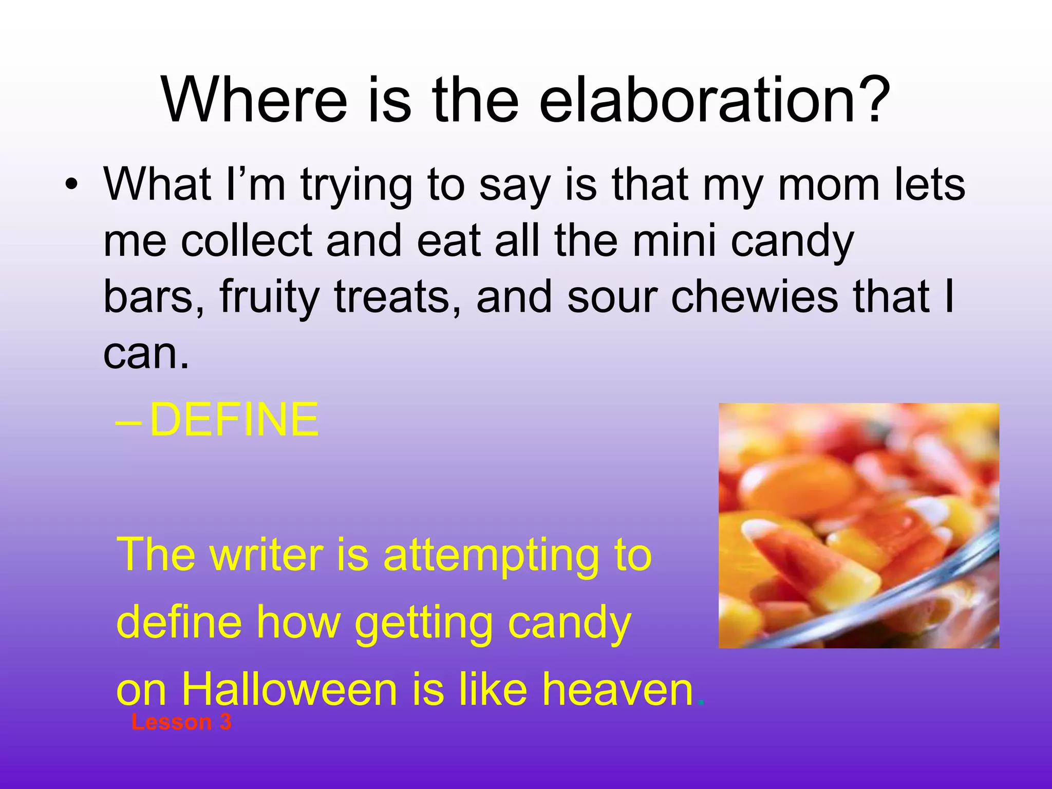 Asking the questions that lead to and recognizing elaboration | PPSX