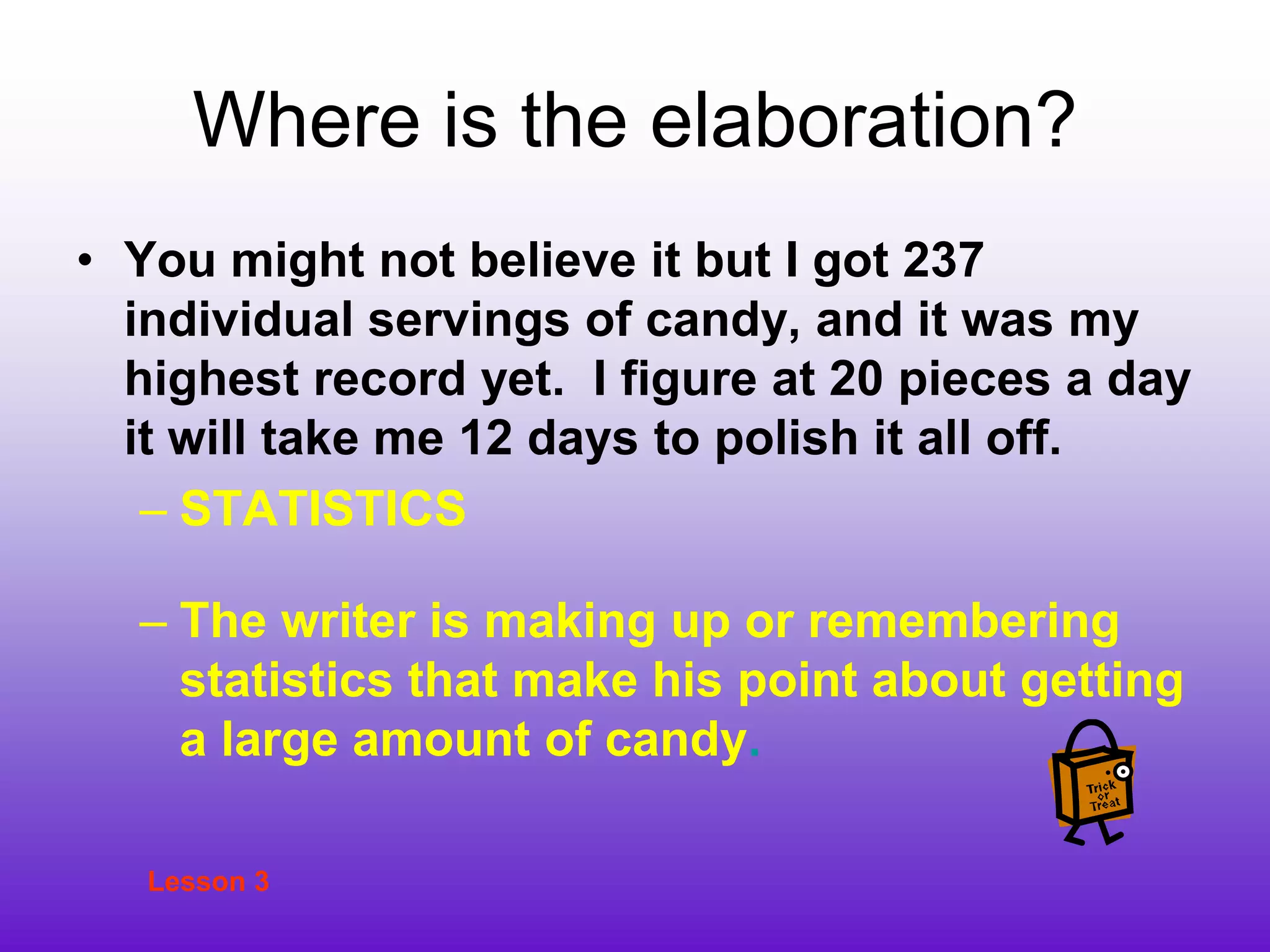 Asking the questions that lead to and recognizing elaboration | PPSX