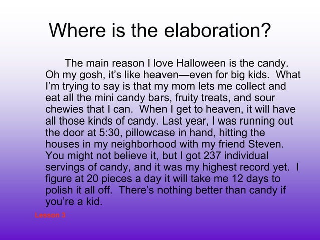 Asking the questions that lead to and recognizing elaboration | PPSX