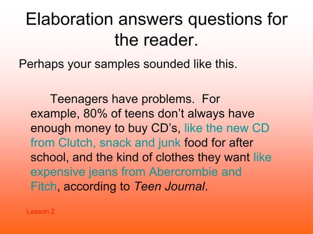 Asking the questions that lead to and recognizing elaboration | PPSX