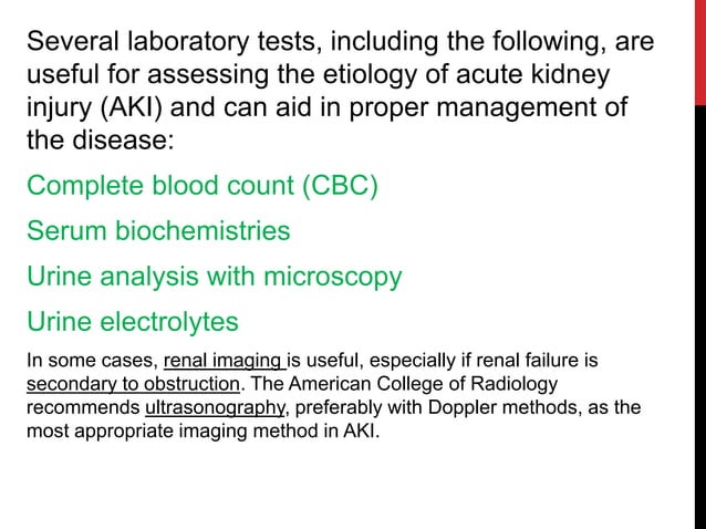 ACUTE KIDNEY INJURY AKI laboratory investigation | PPTX | Blood ...