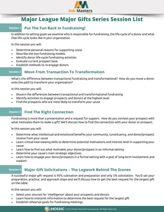 Ask Masters workshops program overview | PDF