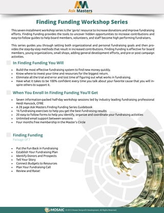 Ask Masters workshops program overview | PDF