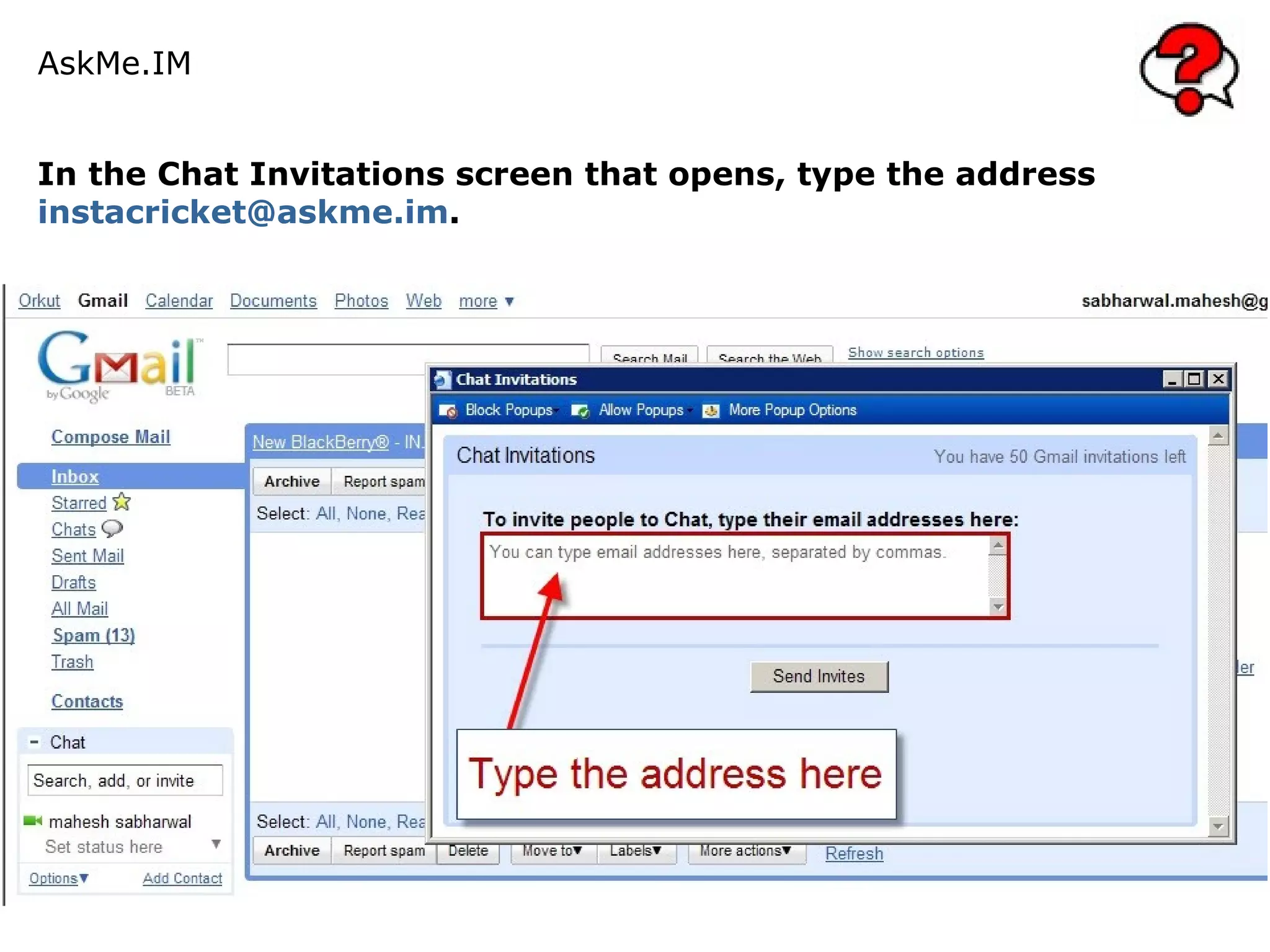 Live Cricket Scores on Gmail and Gtalk | PPT