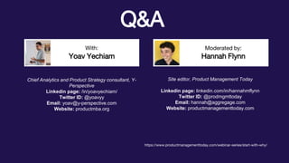 Start With Why: Ask the "Right" Questions: Your Analytics-Guided Product Strategy | PPT