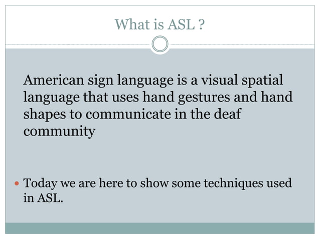 ASL basics | PPTX