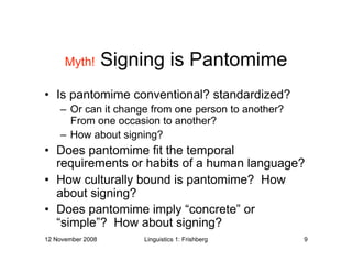 Sign Languages for Linguistics 1 (Stanford) | PDF | Ear, Nose and ...