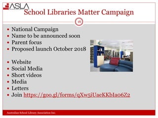 ASLA advocacy for school libraries | PPT