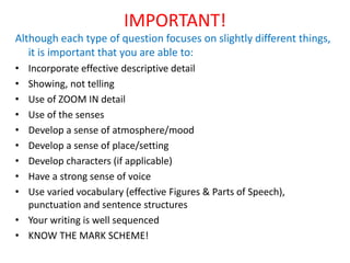 AS Language Paper 2: Narrative Writing | PPTX