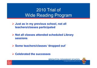 Wide reading program middle years | PDF