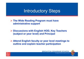 Wide reading program middle years | PDF