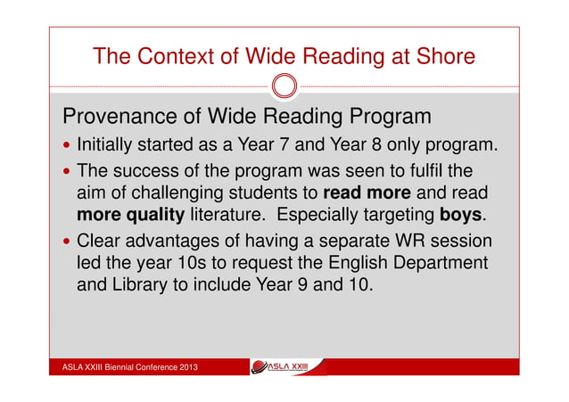 Structuring reading for breadth, depth and lifelong learning to support ...