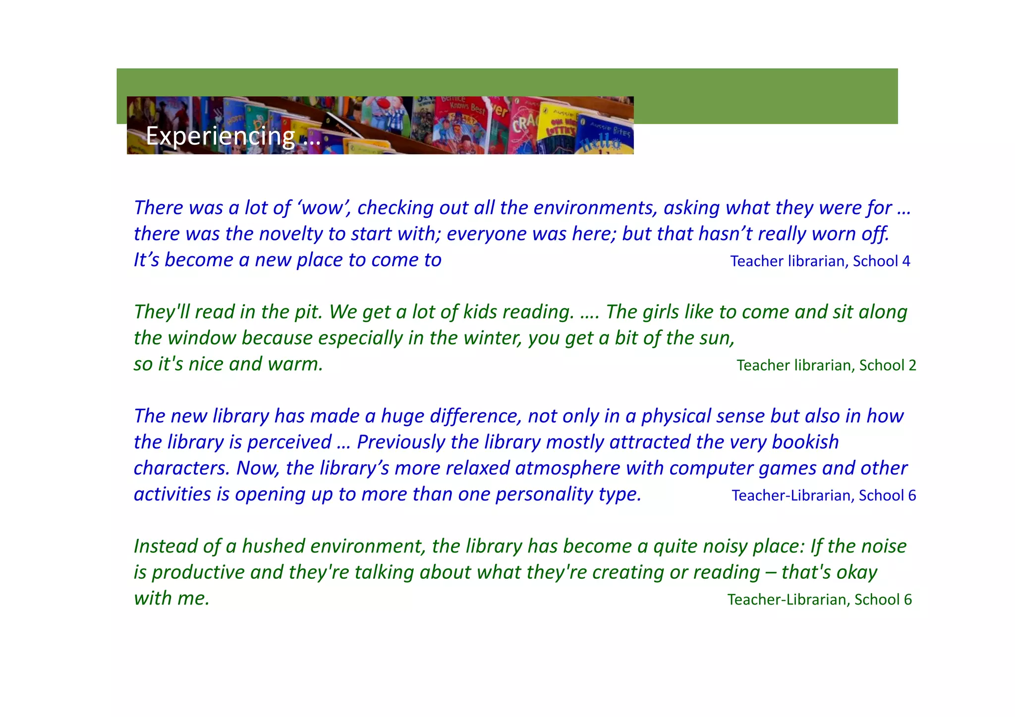 What makes an innovative school library learning space? | PDF