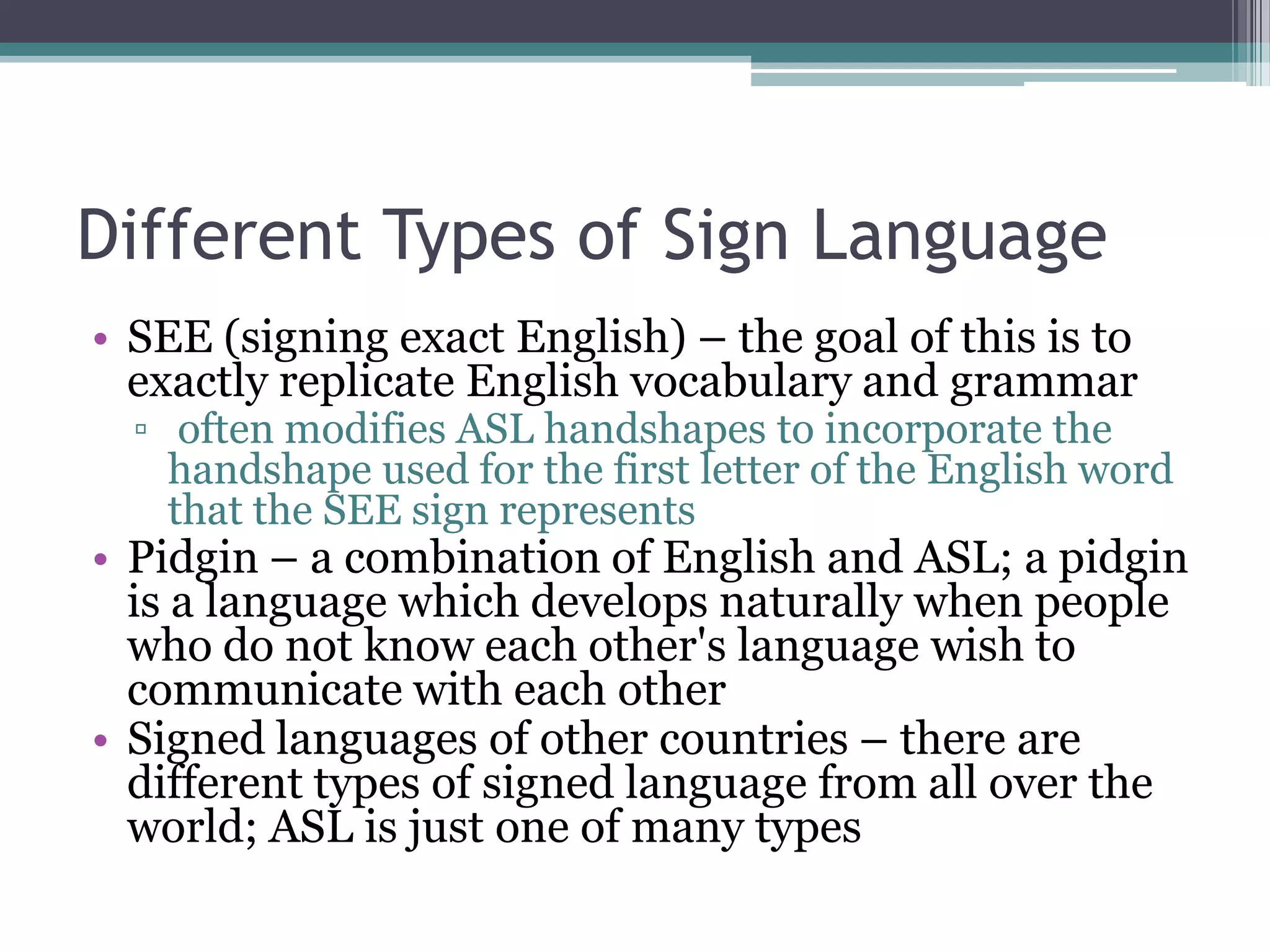 ASL basics | PPTX | Ear, Nose and Throat Conditions | Diseases and ...