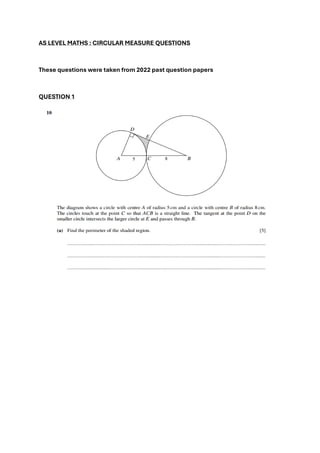 AS LEVEL MATHS CIRCULAR MEASURE 2022 QUESTIONS .pdf