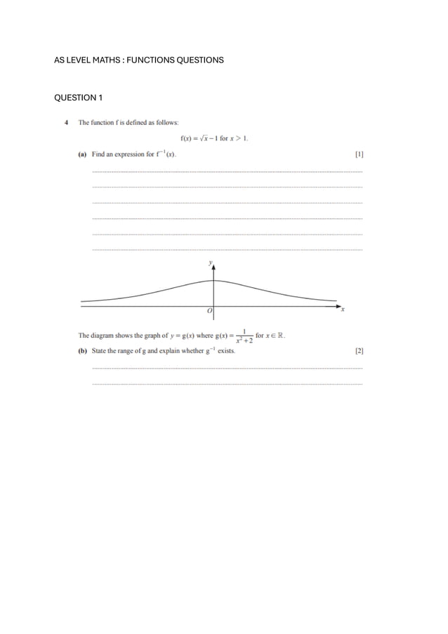 AS LEVEL MATHS PAPER 1 FUNCTIONS QUESTIONS.pdf