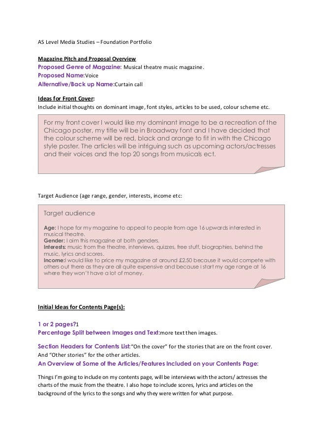 Magazine pitch and proposal overview