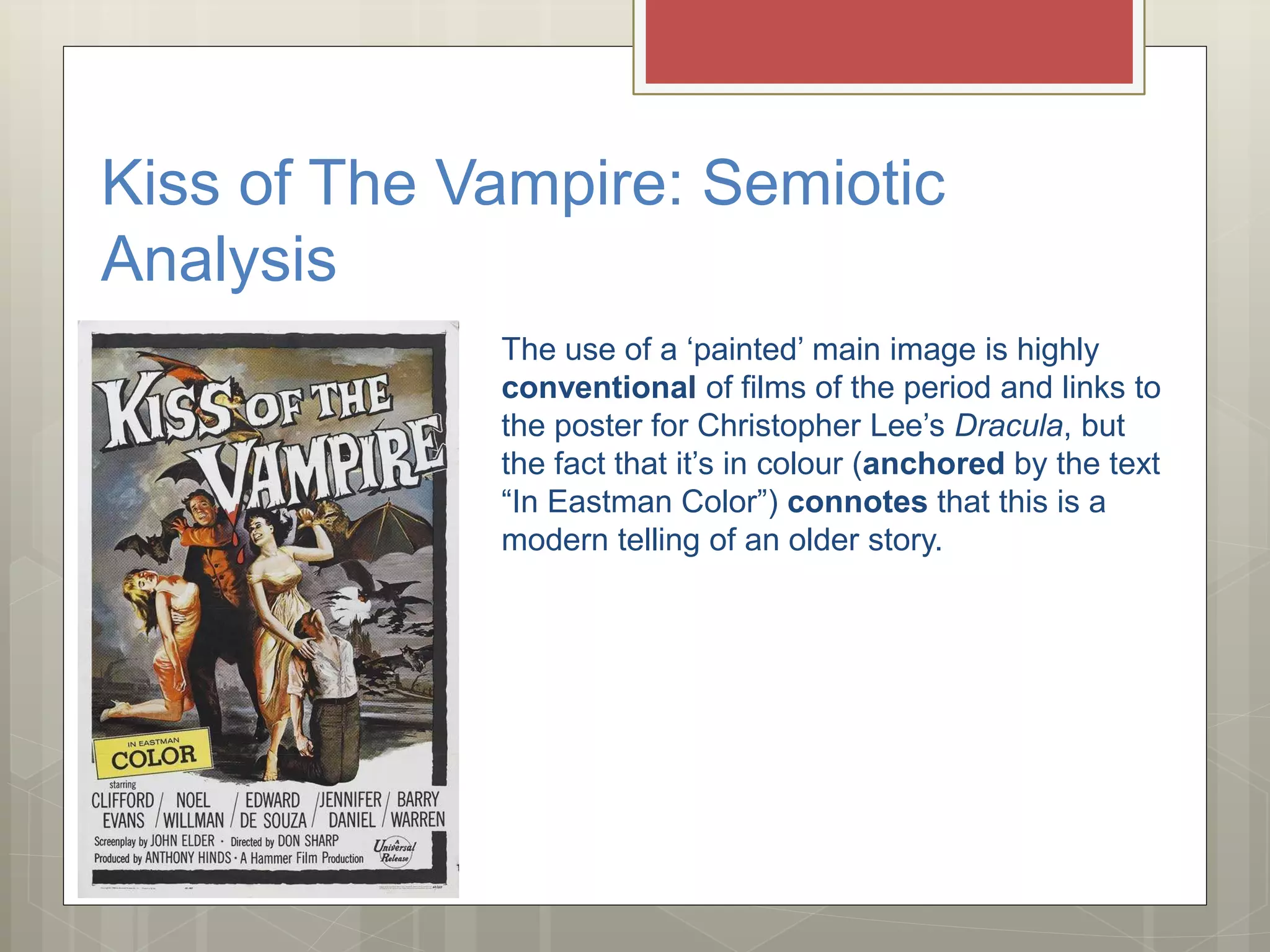 ASY1 Media Studies C1SA Kiss of the Vampire: language and representation | PPTX