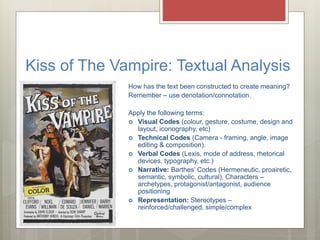 ASY1 Media Studies C1SA Kiss of the Vampire: language and ...