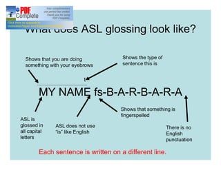 Asl glossing | PDF