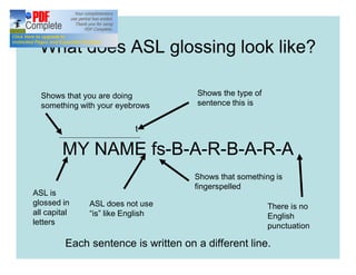 Asl glossing | PDF