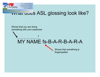 Asl glossing | PDF