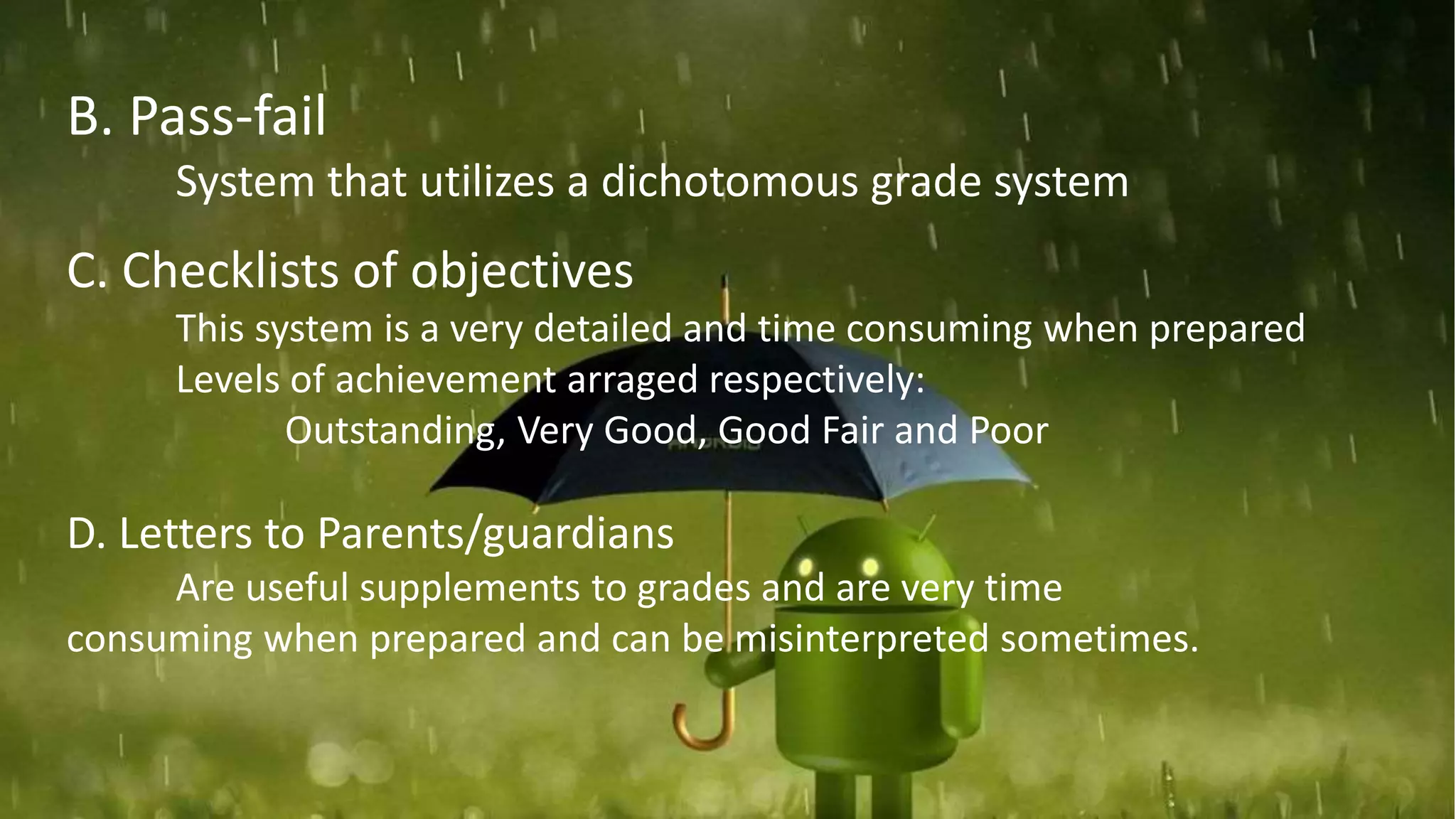 Assessment of learning 2 grading system powerpoint presentation | PPTX